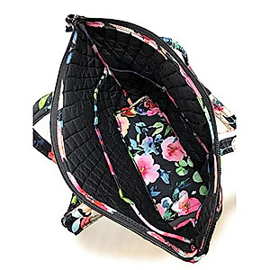 EGFAS Quilted Handbag Purse Shoulder Bag Pocketbook (Medium Solid Black)