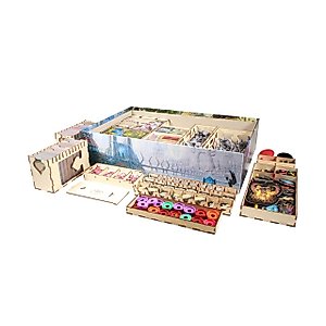 The Broken Token Game Organizer Compatible with Middara: Unintentional Malum - Act 1 - Wooden Game Organizing Box with Multiple Trays