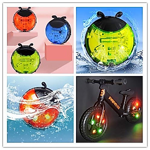 INWISH Toddler Bike Wheel Lights for Kids, 3 Pack Front and Back Spoke Light Safety Auto Shut-Off Motion Activated & Light-Sensing, LED Cycling Hub Light Bicycle Accessories for 2-4 Years Girls Boys