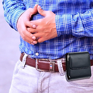 for Galaxy Z Flip 6/5/4/3 Belt Phone Holster, 360 Rotating Leather Phone Pouch Case, Belt Clip Phone Holder for Motorola Razr Plus, Razr 40 Ultra, Razr 5G 2023