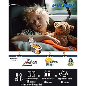 PUNEDA 12V Car Refrigerator Cooler/Warmer 8 Quart (9L) 41℉~149℉,12 Volt DC &110V AC, Electric Car Fridge Portable Compact Camping Cooler Thermoelectric 12V Small Fridge for Car,RV,Camping (Old)