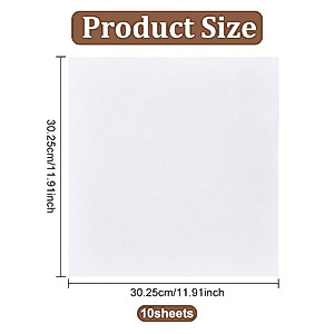 BENECREAT 10 Pieces White Cotton Embroidery Fabric, 30cm/12" Square Ramie Cotton Cloth for Handmade Embroidery Flower Pot Home Decoration, 0.4mm Thick