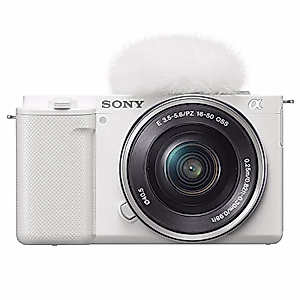 Sony ZV-E10 Mirrorless Camera with 16-50mm Lens, White Bundle with PC Photo & Video Editing Software Suite, 32GB SD Memory Card, Shoulder Bag, 40.5mm Filter Kit