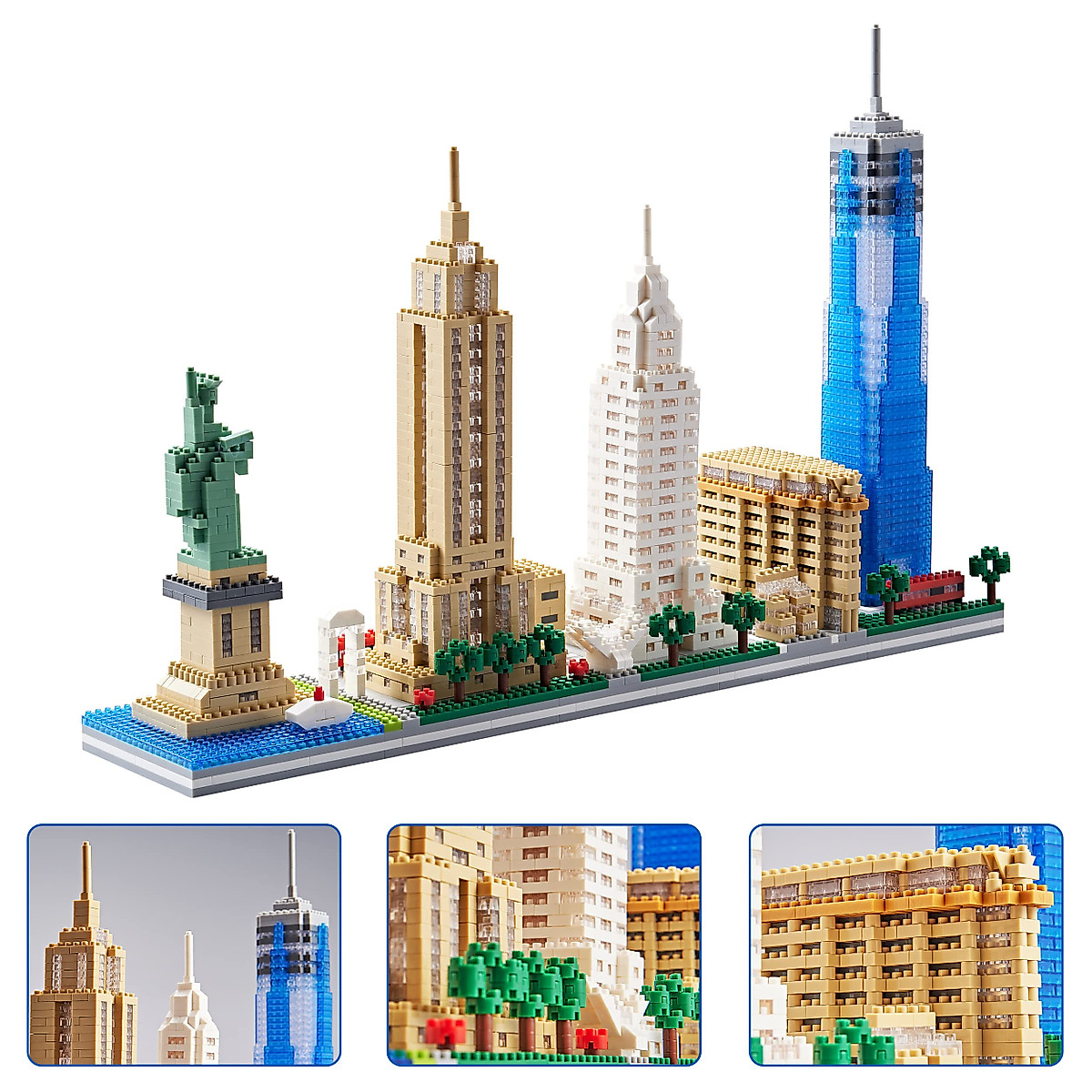 DOLBLOCK Architecture New York City Skyline Model Kit Micro Mini Blocks Building Skylines Collection Set for Adults and Kids Age of 14+ 3452 Pieces Bricks