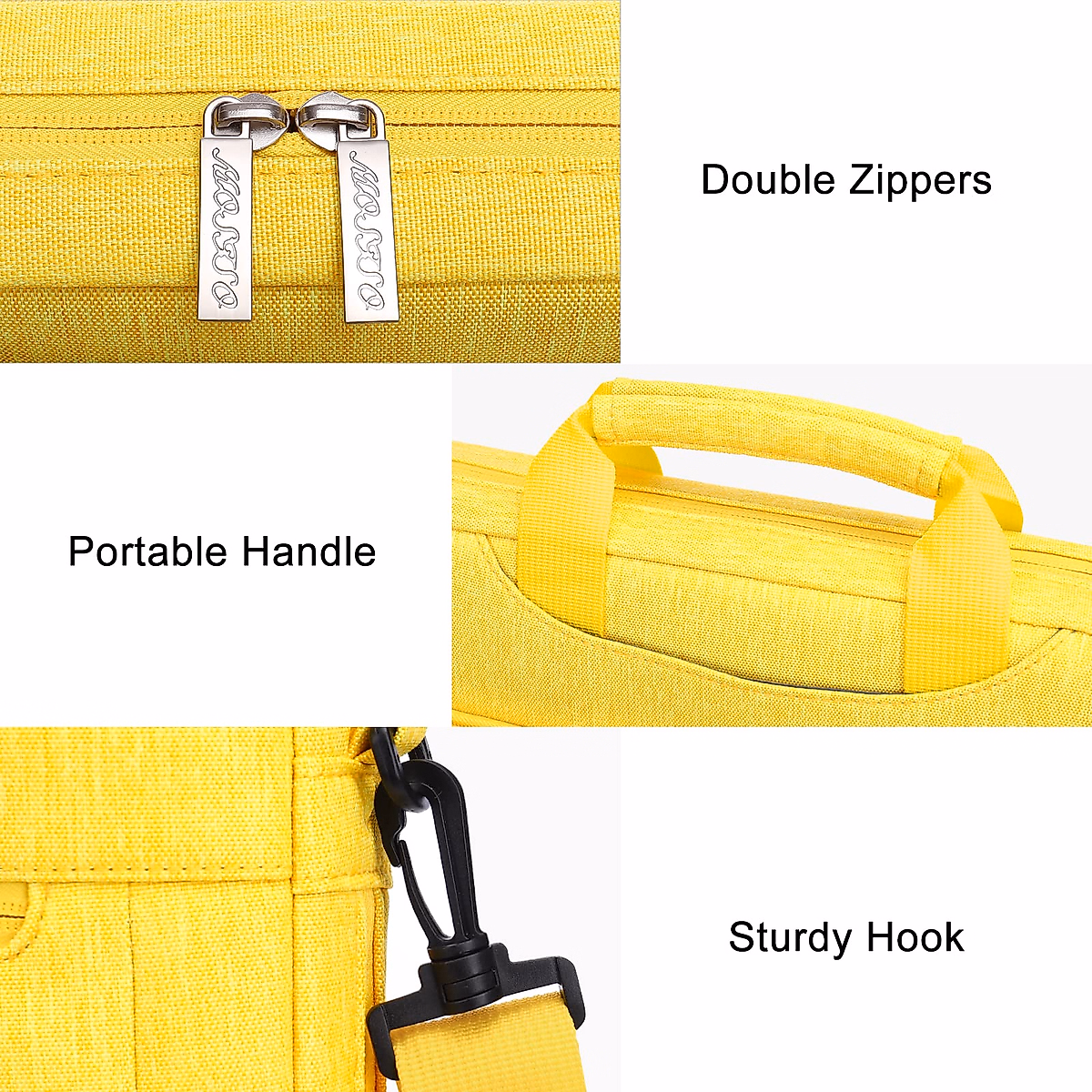 MOSISO Laptop Shoulder Messenger Bag Compatible with MacBook Air 15 inch M2 A2941/Pro 16 inch M3 A2991 M2 A2780 M1 A2485 A2141,15-15.6 inch Notebook with Adjustable Depth at Bottom, Yellow