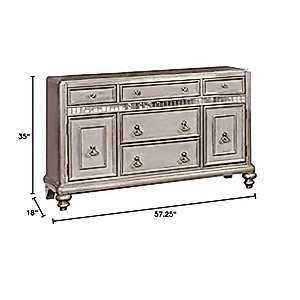 Coaster Home Furnishings Bling Game 5-Drawer Dining Server Metallic Platinum 106475