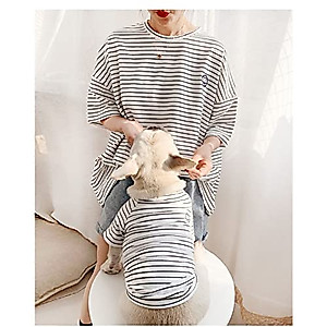 Dog and Owner Matching T-Shirts Family Clothes for Dog Pitbull Dog Clothes Shirt for PaPa and Mama- Mom and Pet Shirt are Sold Separately (Pet-3XL, White)