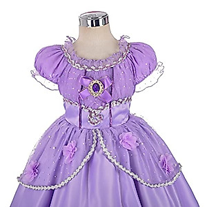 Lito Angels Baby Girls' Princess Dress Up Costume Purple Fancy Party Dress Outfit with Accessories Size 24 Months B