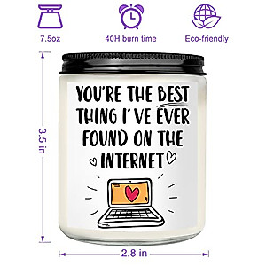 Gifts for Girlfriend,Boyfriend,Lavender Candle,Romantic Gifts,Girlfriend Gift,Anniversary Thanksgiving&Christmas Gift, Met Online Gift,Funny Gift for Her,Women,Bestie,Wife,Husband,Netizens