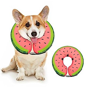 Dog Cone Collar for Small Medium Large Dogs for After Surgery, Pet Inflatable Neck Donut Collar Soft Protective Recovery Cone for Dogs and Cats - Alternative E Collar Does not Block Vision - Red,S