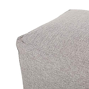 Christopher Knight Home Tattnall Contemporary Two Tone Fabric Cube Pouf, Gray, Beige