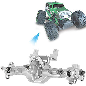 Dilwe RC Car Metal Front Axle Upgrade Part for HSP 94180/RGT 18000 1/10 Crawler-Type Truck Toy Cars, RC Axles CNC Metal RC Axles RC Accessories(Silver)