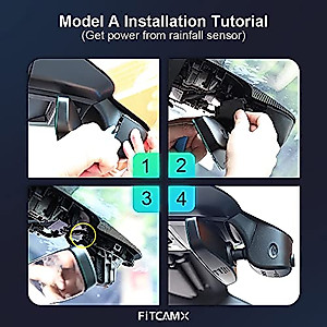 Fitcamx 4K Dash Cam Suitable for Porsche 911 992 Cayenne 9YA 9Y0 9Y3 Panamera 971 Taycan (Model A), OEM Factory Style, Ultra HD 2160P Video WiFi, Parking Sensor, Loop Recording, Easy to Use, 64GB Card