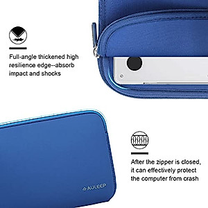 AULEEP 15-15.6 Inch Laptop Sleeves, Neoprene Notebook Computer Pocket Tablet Carrying Sleeve/Water-Resistant Compatible Laptop Sleeve for Acer/Asus/Dell/Lenovo/HP, Dark Blue