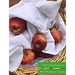 Flour Sack Kitchen Towels (White,12 Pack) 100% Cotton,28x28 Inch Cloth Napkin, Bread wrapper, Cheesecloth, Multi Purpose Kitchen Dish Towels,Bar Towels, Extremely Absorbent & Sturdy By Excellent Deals