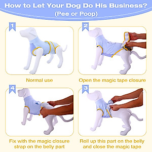 IDOMIK Dog Surgery Recovery Suit, Soft Dog Spay Neuter Recovery Onesie Bodysuit After Surgery for Male Female Dogs Cats, E-Collar Cone Alternative Anti-Licking Abdominal Wounds,S