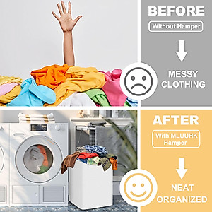 50L Small Laundry Basket, Waterproof Laundry Clothe Hamper, Cute Laundry Hamper with Wooden Handle for Laundry Room, Bathroom, Living Room