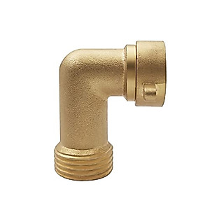 LYFJXX Garden Hose Connector, 90 Degree Elbow Adapter Hose Quick Connect Fittings 3/4 Inch, Solid Brass Pipe Fitting