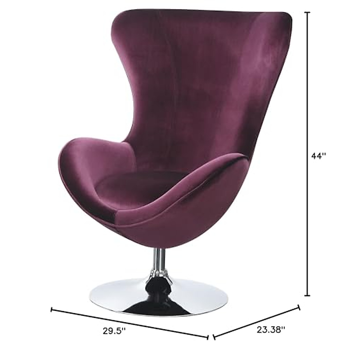 Purple Accent Chair, Wood Chair Indoor Armchair Comfy Modern Home Furniture for Living Room 23.38" L X 29.5" W 44" H