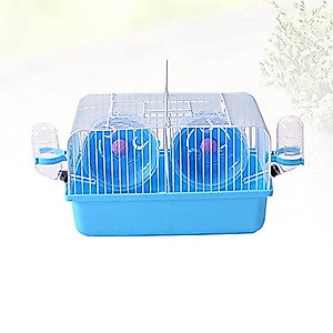 Wheel Delicate Hamster Dating cage Two Mice Fighting Isolation Cage for Pet Blue Isolation Cage Pet House Pet for Hamster Hedgehog Bunny Chinchilla Hamster Cages