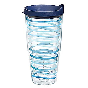 Tervis Yao Cheng - Sea Stripe Made in USA Double Walled Insulated Tumbler Cup Keeps Drinks Cold & Hot, 24oz, Classic