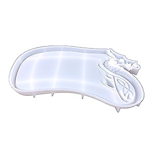 Xidmold Tray Resin Mold, Dragon Shaped Tray Silicone Mold, Epoxy Resin Casting Molds for Jewelry Storage, Fruit Food Dish, Home Decor