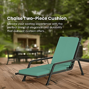 Elvoki Chaise Lounge Outdoor Patio Furniture Cushions | 72x21 Water-Resistant Patio Chair Cushions | Durable, High-Density Foam Outdoor Chair Cushions for Pool Lounge Chairs (Teal)