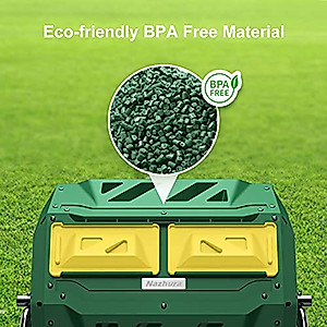 Compost Tumbler Bin Composter Dual Chamber 43 Gallon (Bundled with Pearson's Gardening Gloves)