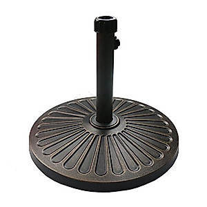 Sunnyglade 18" 26.5-lbs Outdoor Living Heavy Duty Round Antiqued Patio Umbrella Base (26.5LB)