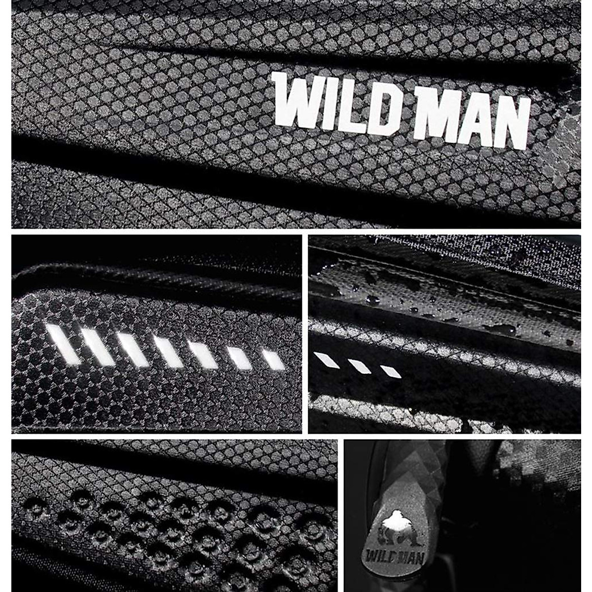 WILD MAN 1.2L Rainproof Hard Shell Bike Saddle Bag for Bicycle Triangle Frame Under Seat for Road Mountain Cycling (Black,ES4)