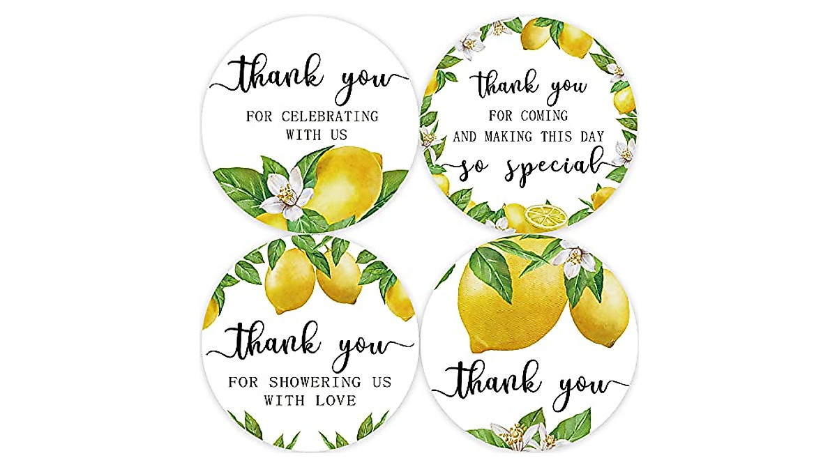 80 Lemon Thank You Stickers for Parties | Cute & Vibrant