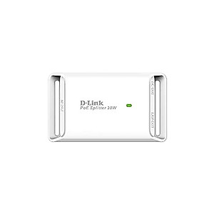 D-Link PoE Splitter Adapter 1 Port Gigabit Ethernet DC Power Cable PoE+ Supports 5V, 9V, 12V IP Surveillance Camera (DPE-301GS),White