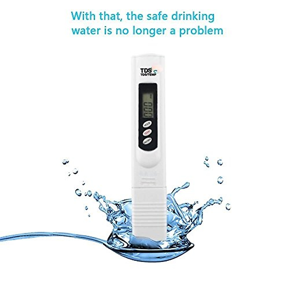 TDS meter digital water tester 3-Button Digital TDS Water Quality TDS Tester, 0-9990 ppm Measurement Range, 1 ppm Resolution, with Temperature Calibration