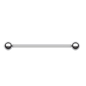 Covet Jewelry Basic Steel Industrial Barbell (14 GA, Length: 75mm, Ball Size: 6mm)