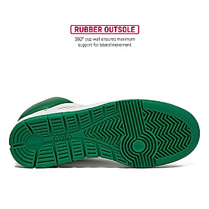 Avia 830 Men’s Basketball Shoes, Retro Sneakers for Indoor or Outdoor, Street or Court - White/Dark Green/Medium Grey, 13 Medium