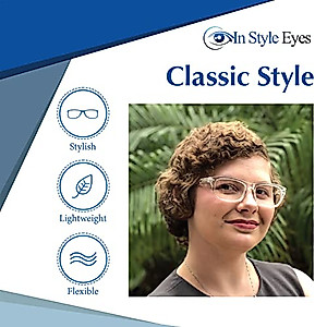 In Style Eyes Seymore Retro Bifocal Cheaters Reading Glasses - Full-Rimmed Classic Oval Acetate Frame - Non-Progressive Lens - Clear Black - 3.25x