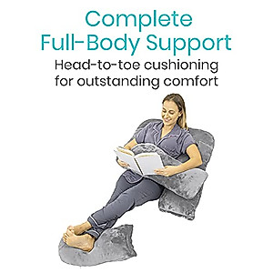 Xtra-Comfort 3 Piece U-Shaped Body Pillow - Pregnancy and Maternity Full Body Pillow Sleep Support - Removable and Washable Cover, Memory Foam Comfort, Soft, Cozy - Nursing Cushion for Pregnant Women