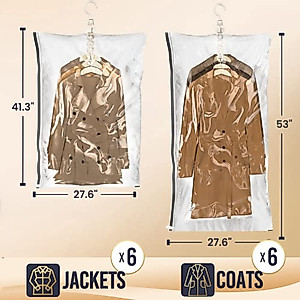 TAILI Hanging Vacuum Storage Bags Variety 4 Pack and Super Jumbo Vacuum Storage Bags 10 Pack, Meet Variety Storage Need, Protect Clothes and Bedding