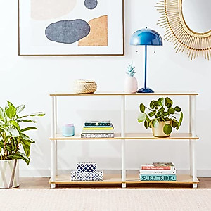 Furinno 99130BE/WH 3-Tier Double Size Storage Display Rack, Beech/White