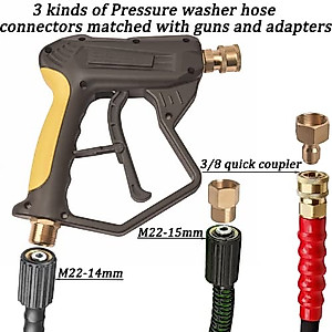GDHXW X-887 High Pressure Washer Gun Snow Foam Lance Cannon Foam Blaster 2 Adapter 7 Pressure Washer Nozzles,for Car Washing