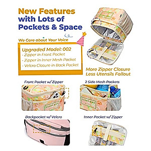 SUNNY BIRD Foldable Insulated Lunch Bag Leakproof Thermal Lunch Box for Women Men Teen with Shoulder Strap (Grapefruit Pink)