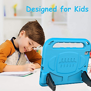 BMOUO Kids Case for iPad 5th/6th Generation, iPad 9.7 2018/2017 Case with Screen Protector, Shockproof iPad Air 2/Pro 9.7 Case with Handle Stand, Blue