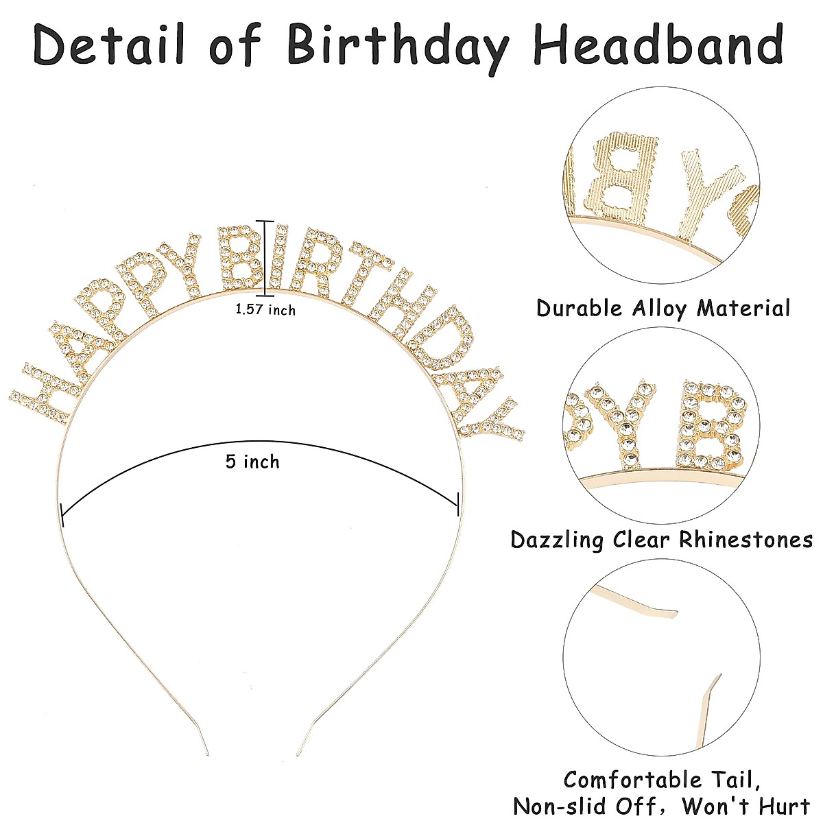 CIEHER Birthday Tiara,Birthday Headband for Women Girls,Queen Crown,Birthday Girl,Tiaras and Crowns for Women,Crown for Girls,Happy Birthday Party Accessories Supplies Favors,Gift-Gold