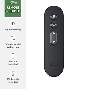 Hunter Fan Company, 59375, 54 inch Wi-Fi Symphony Matte Black Ceiling Fan with LED Light Kit and Handheld Remote, Smart Fan