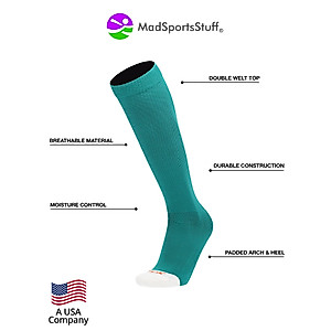 MadSportsStuff Baseball Socks - for Boys or Men Girls or Women - Softball Football - Youth and Adult sizes