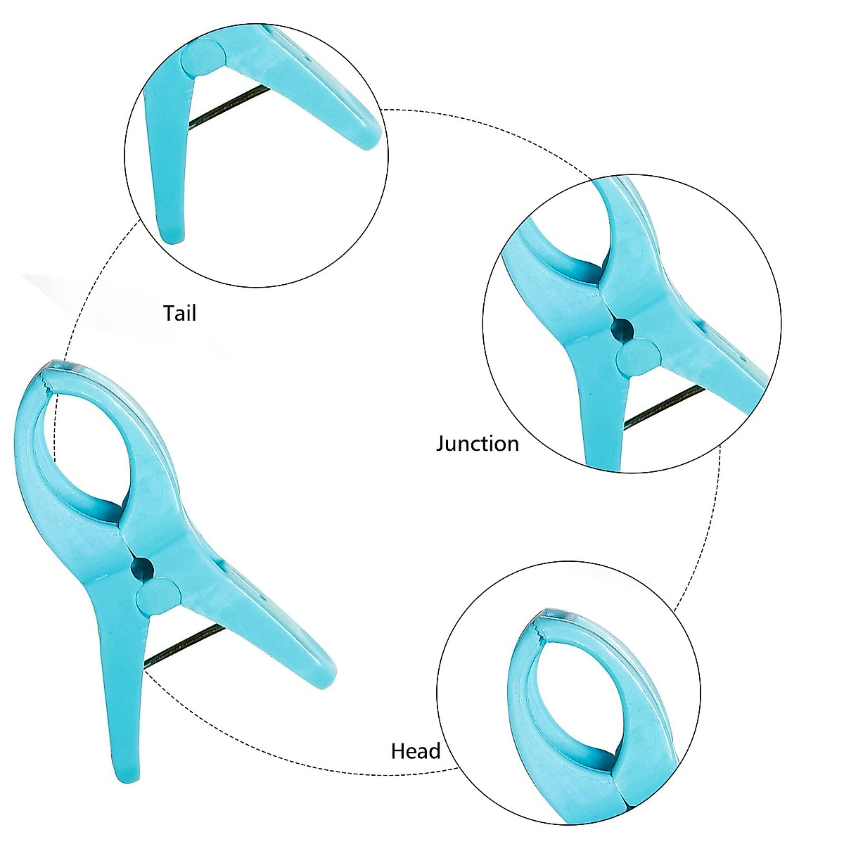 Beach Towel Chair Clips 4.5 Inch 10 Pcs,Big Size Color Plastic Lounge Chair Towel Clips,Pool Clips to Keep Towel from Blowing Away for Family Daliy Use