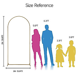 Vincidern 6.6 FT Wedding Arch Backdrop Stand for Parties, Balloon Arch Stand, Wedding Arches for Ceremony, Metal Arch Backdrop Stand for Bridal Baby Showers, Birthday Party Decoration Door Frame Gold