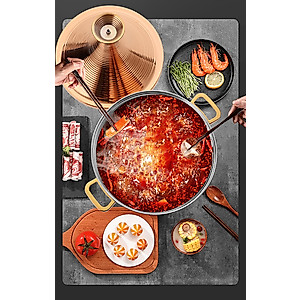 BINGWANG 304 Stainless Steel Moroccan Tagine Pot,Non Stick Tagine Stainless Steel Tower Stew Dry Pot Non-stick Slow Cooker Seafood High Lid Pan Electromagnetic Cooker Moroccan Tajine Casserole,Gold,20