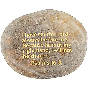 Stonebriar Inspirational Psalm Polished River Stones, Set of 6, Natural