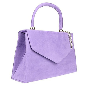 Girly HandBags Retro Plain Clutch Bag Lilac